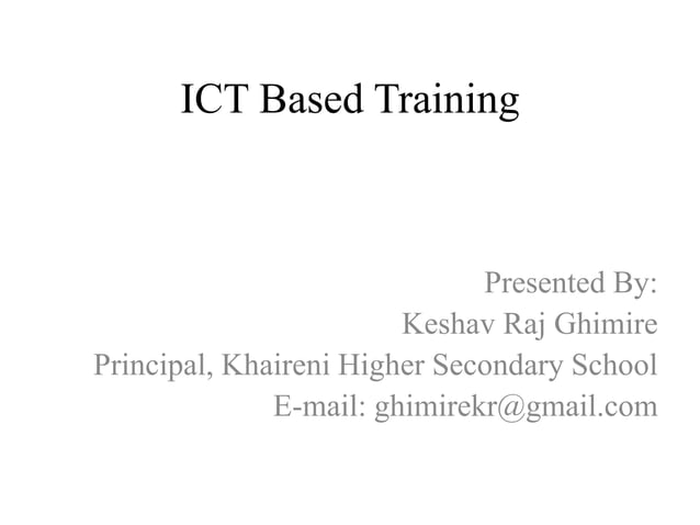 Ict based training | PPTX