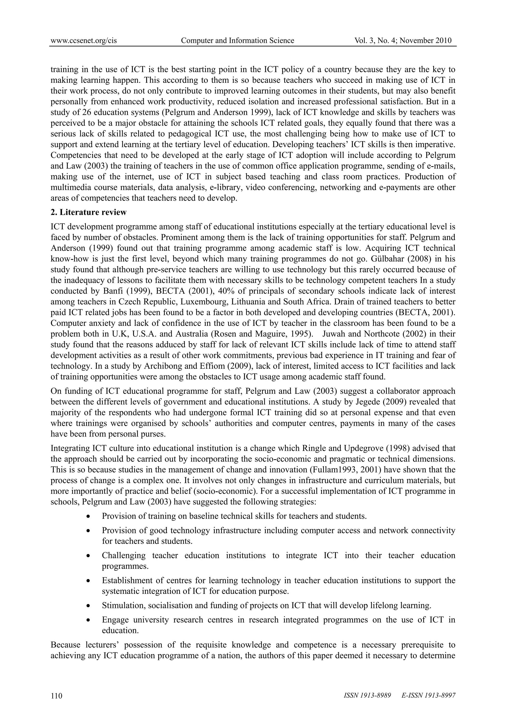 Ict competence among academic staff in universities | PDF