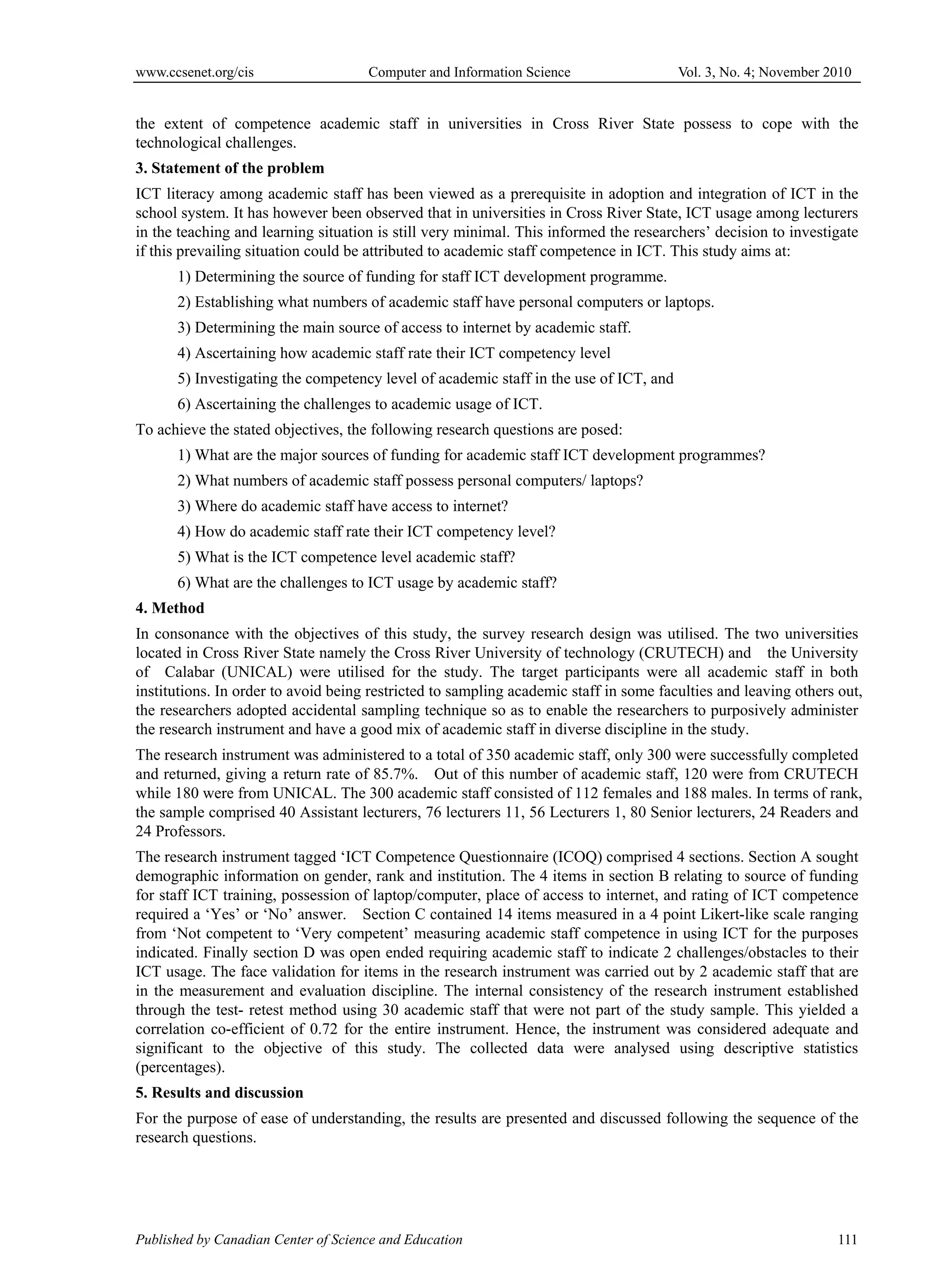 Ict competence among academic staff in universities | PDF