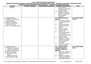 Ict computer hardware servicing cg | PDF