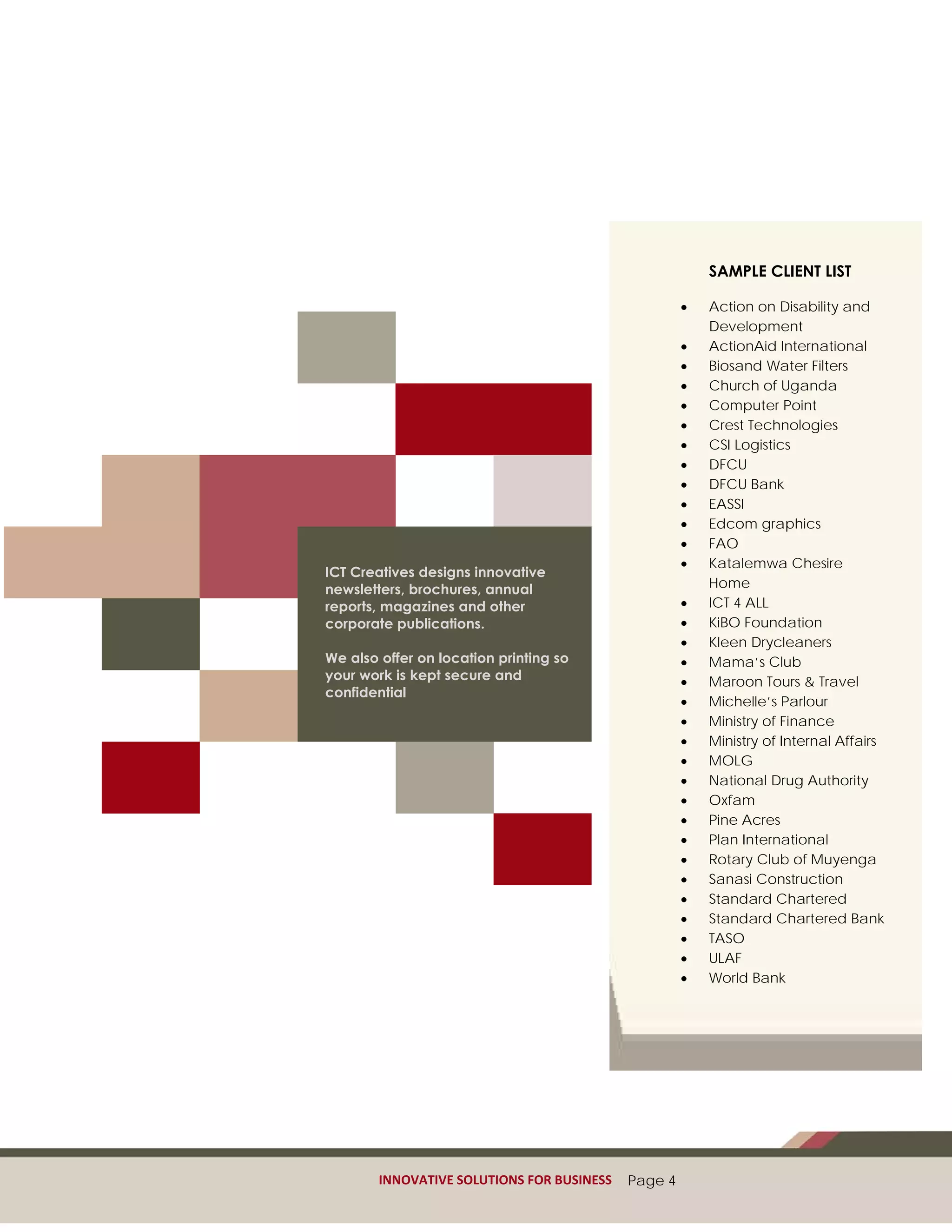 ICT Creatives Portfolio | PDF