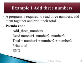 ICT DBA3 03 0710 Design Program Logic.pptx | Programming Languages | Computing