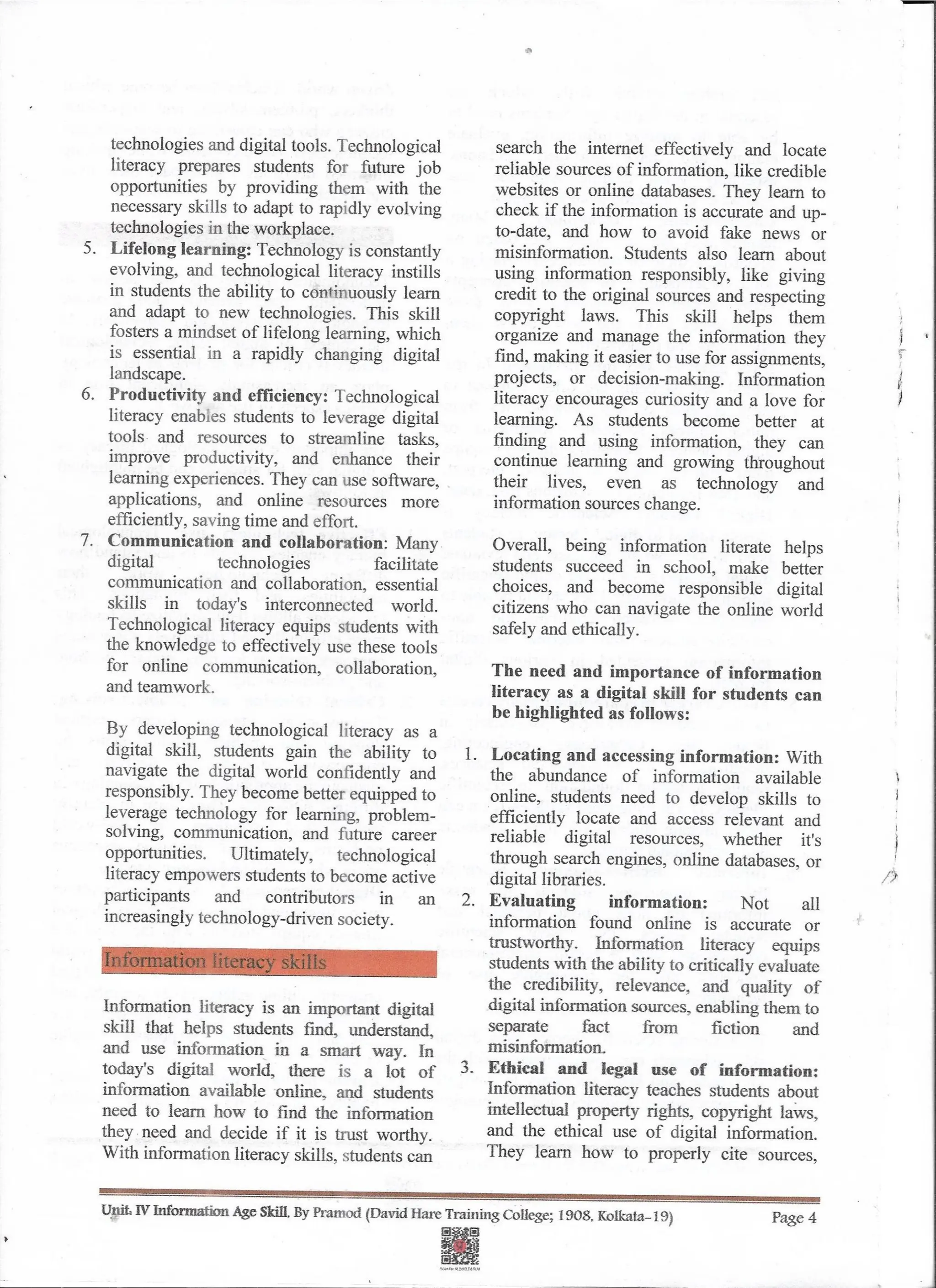 Importance of Digital Skills in Today's Educational Landscape:Digital Skills | PDF