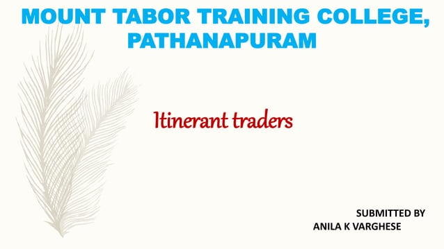 itinerant traders | PPTX