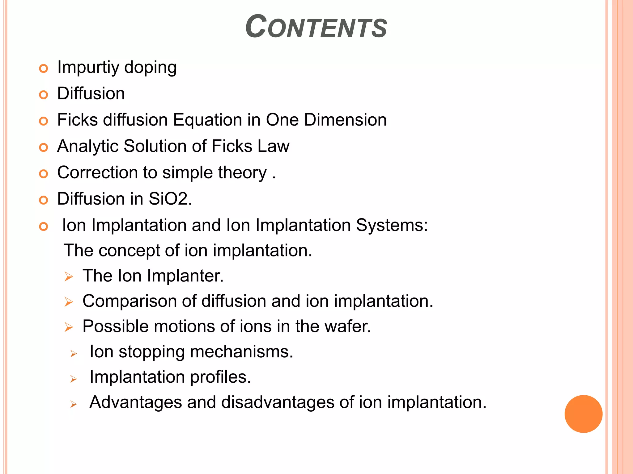 Ic technology- diffusion and ion implantation | PPTX | Chemistry | Science