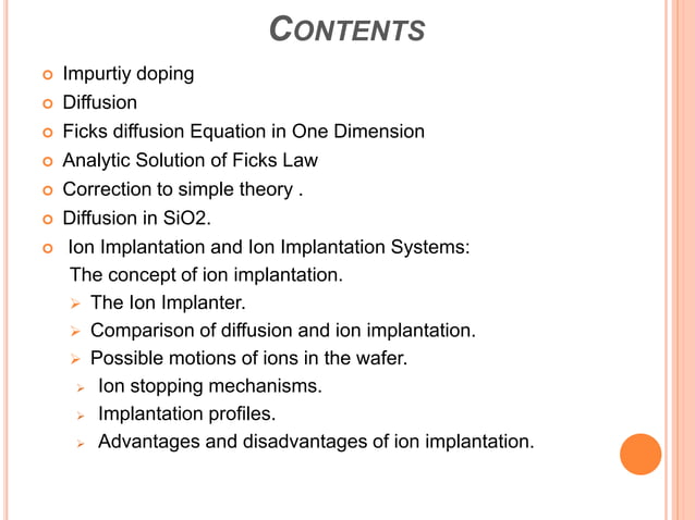 Ic technology- diffusion and ion implantation | PPTX | Chemistry | Science