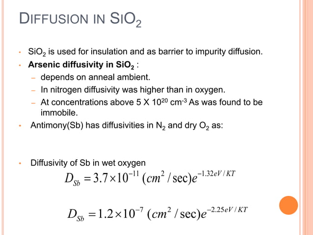 Ic technology- diffusion and ion implantation | PPTX | Chemistry | Science