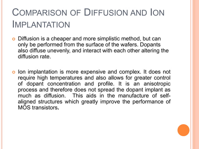 Ic technology- diffusion and ion implantation | PPTX | Chemistry | Science
