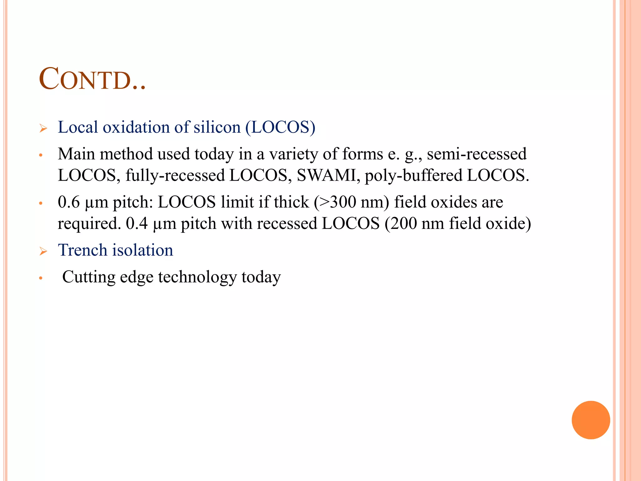 Ic tech unit 5- VLSI Process Integration | PPTX