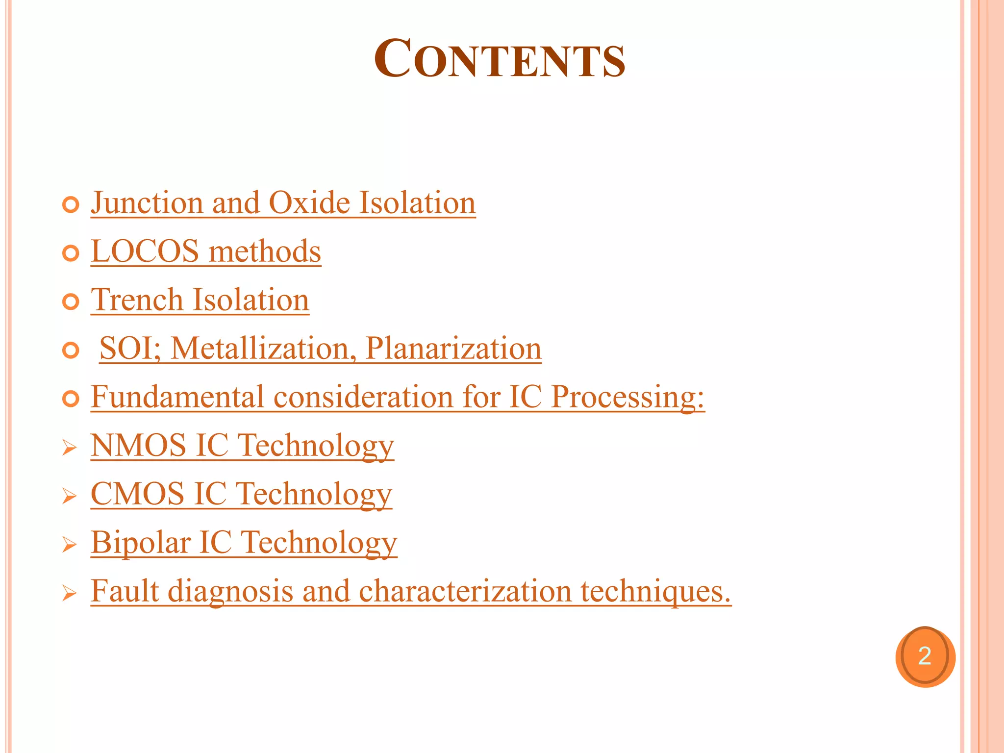 Ic tech unit 5- VLSI Process Integration | PPTX