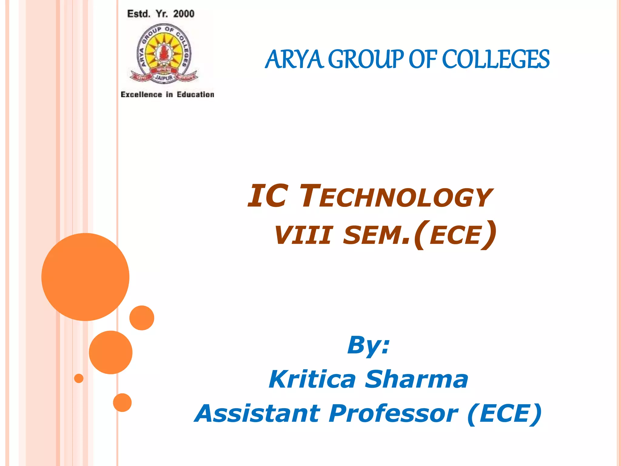 Ic tech unit 5- VLSI Process Integration | PPT