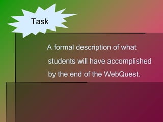 Ict embedded in elt: webquest.ppt | Educational Assessment | Education