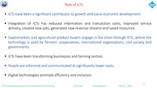 ICT enabled agriculture for sustainable rural economy | PPT