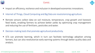 ICT enabled agriculture for sustainable rural economy | PPT