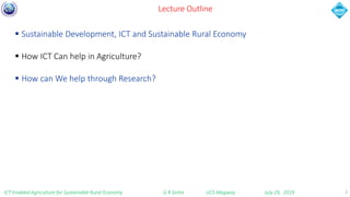 ICT enabled agriculture for sustainable rural economy | PPT