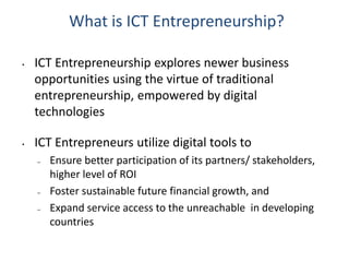 ICT Entrepreneurship in Developing Countries: Challenges and Beyond | PPTX