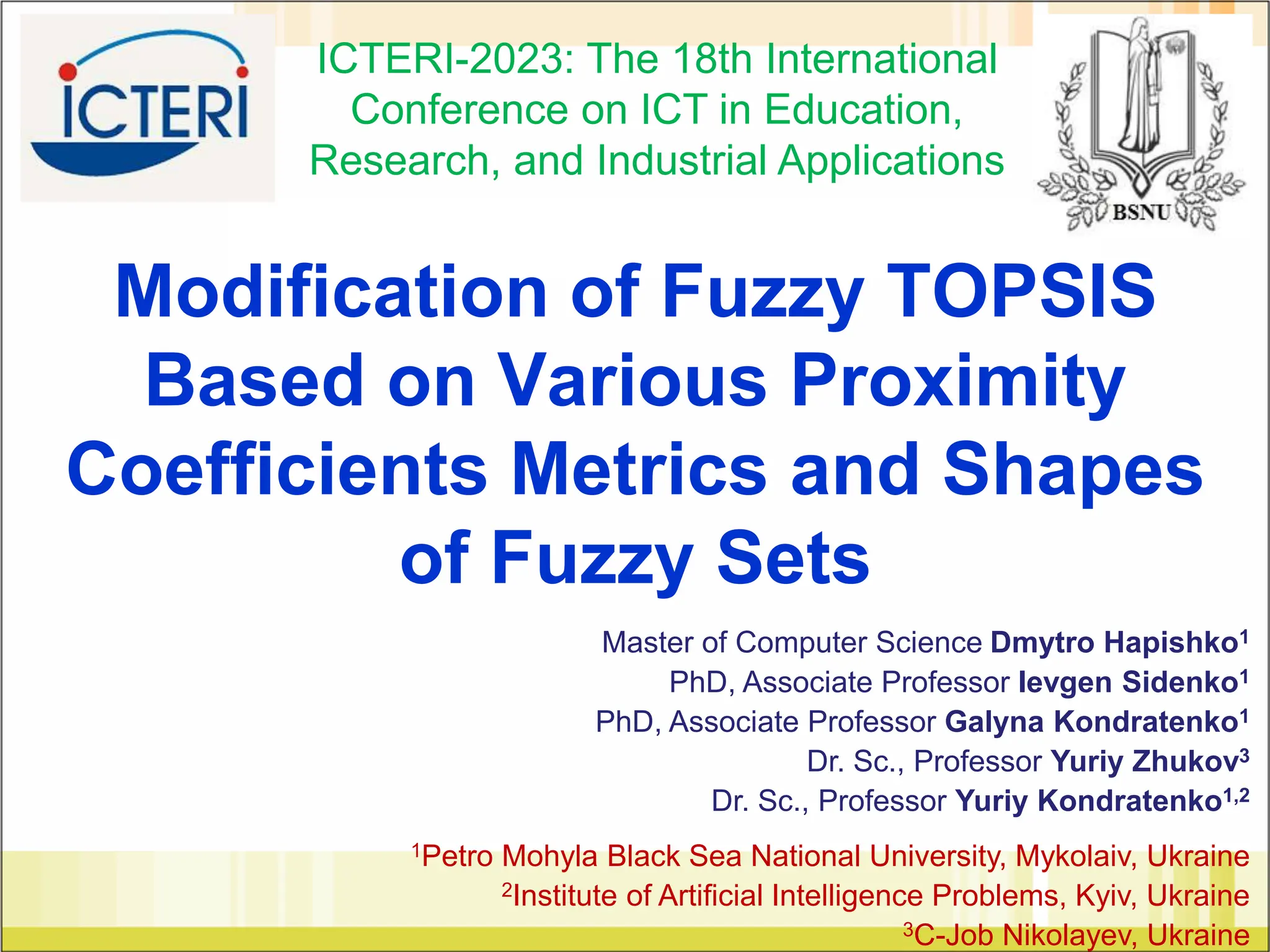 Modification Of Fuzzy Topsis Ppt