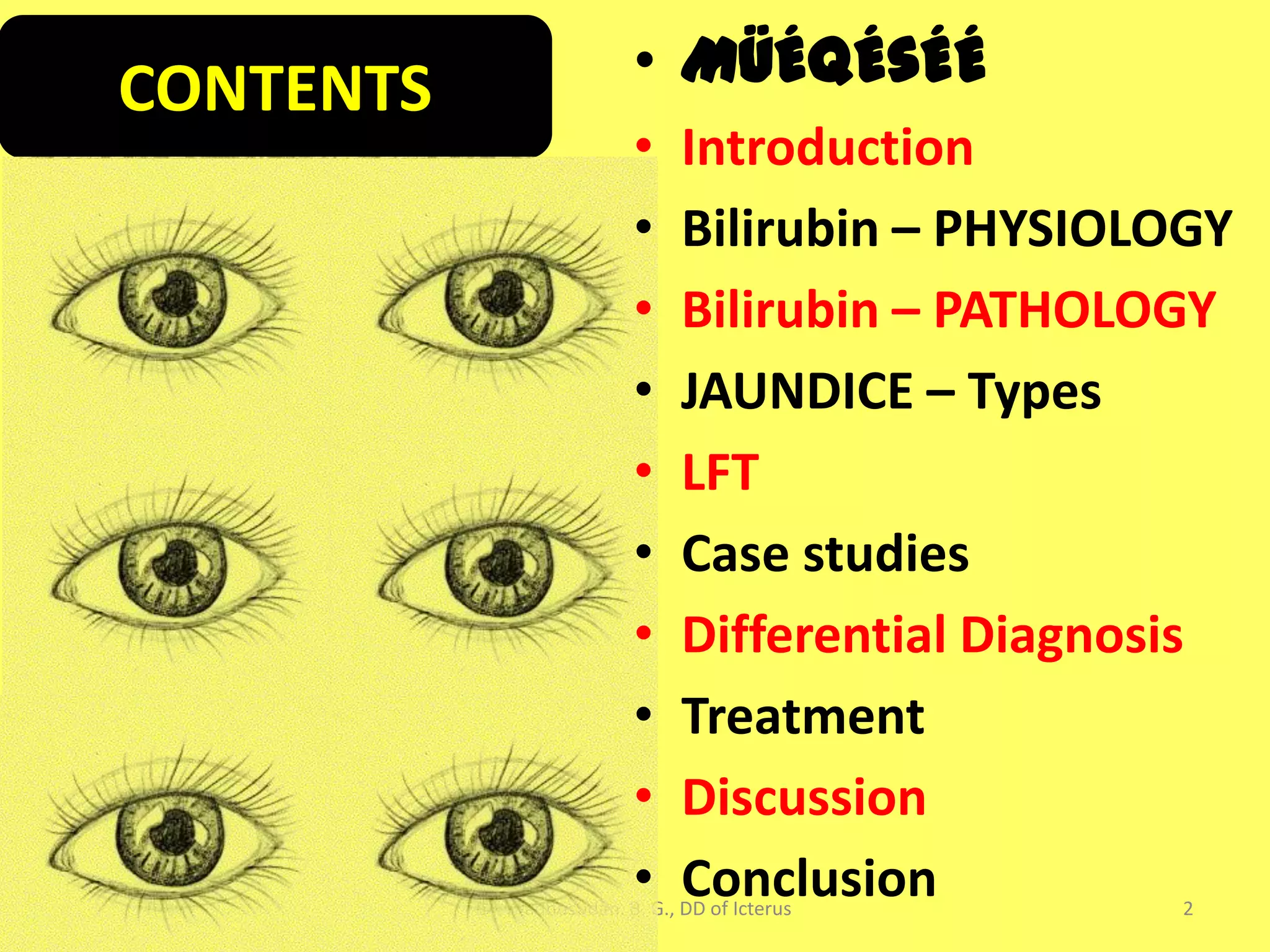 Differential Diagnosis of Icterus/Jaundice | PPTX