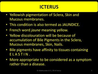 Differential Diagnosis of Icterus/Jaundice | PPTX