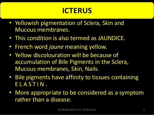 Differential Diagnosis of Icterus/Jaundice