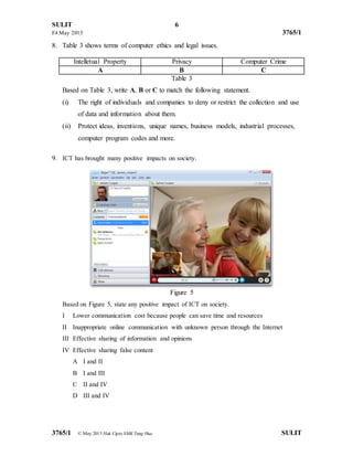 ICT Form 4 MAY 2015 test paper | DOCX