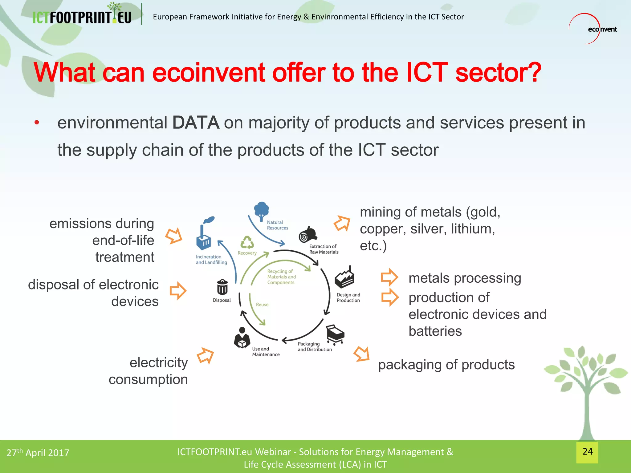 Solutions for Energy Management & Life Cycle Assessment (LCA) in ICT ...
