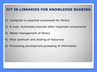ICT for knowldge sharing | PPTX