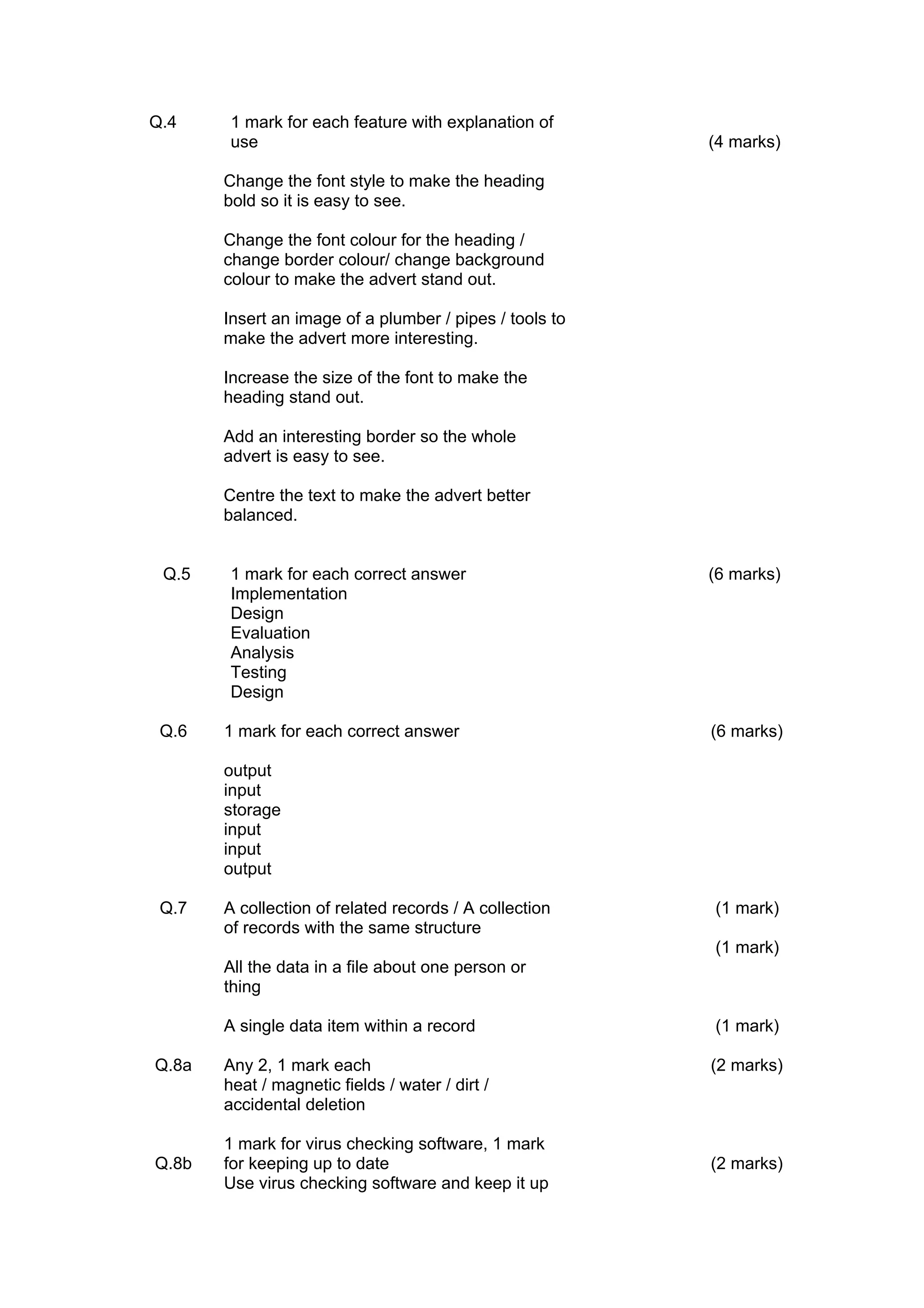 Ict foundation marking | PDF | Computer Peripherals | Computing