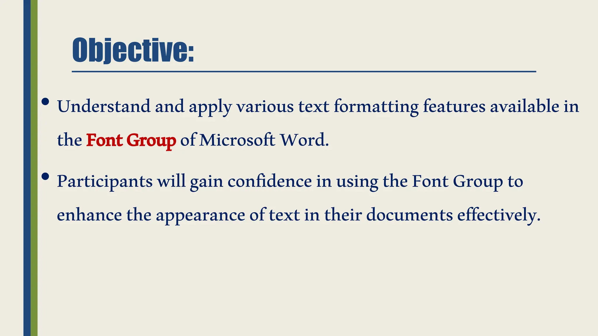 Word process on text formatting in microsoft word | PPT