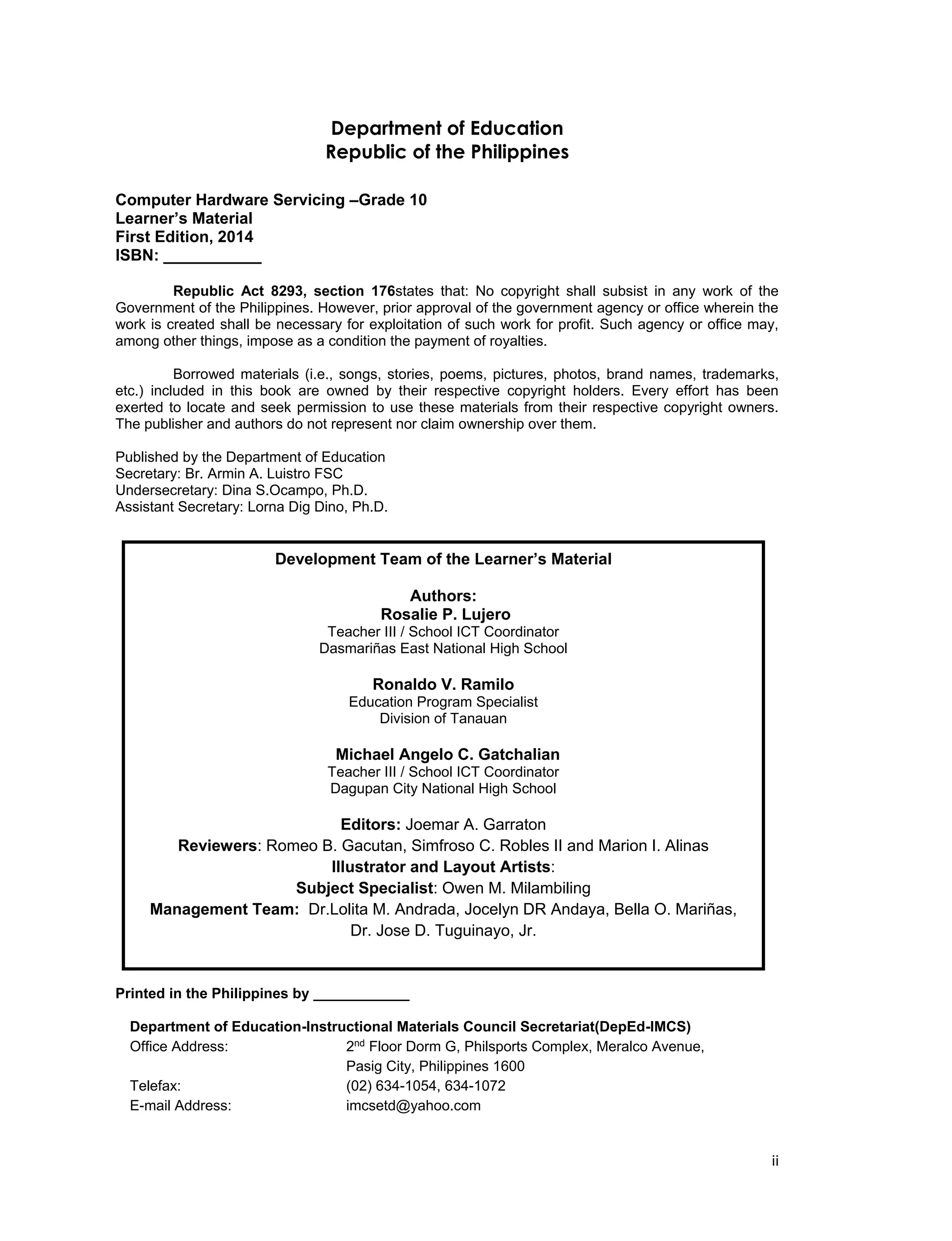 CHS Learning Module G10 | PDF