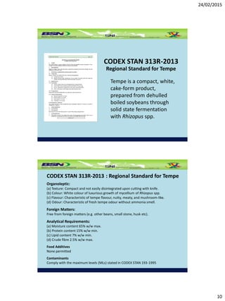 Tempe and its development in Indonesia (standardization and report on ...