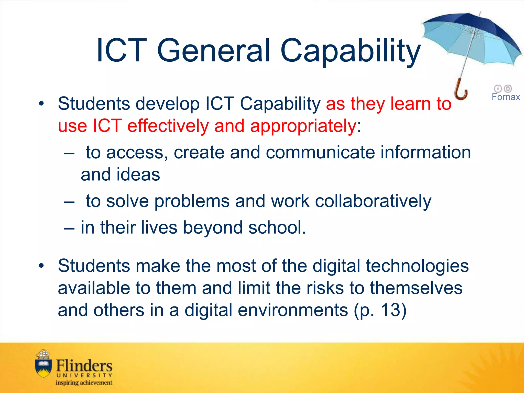 Australian Curriculum: ICT general capability and digital technologies ...