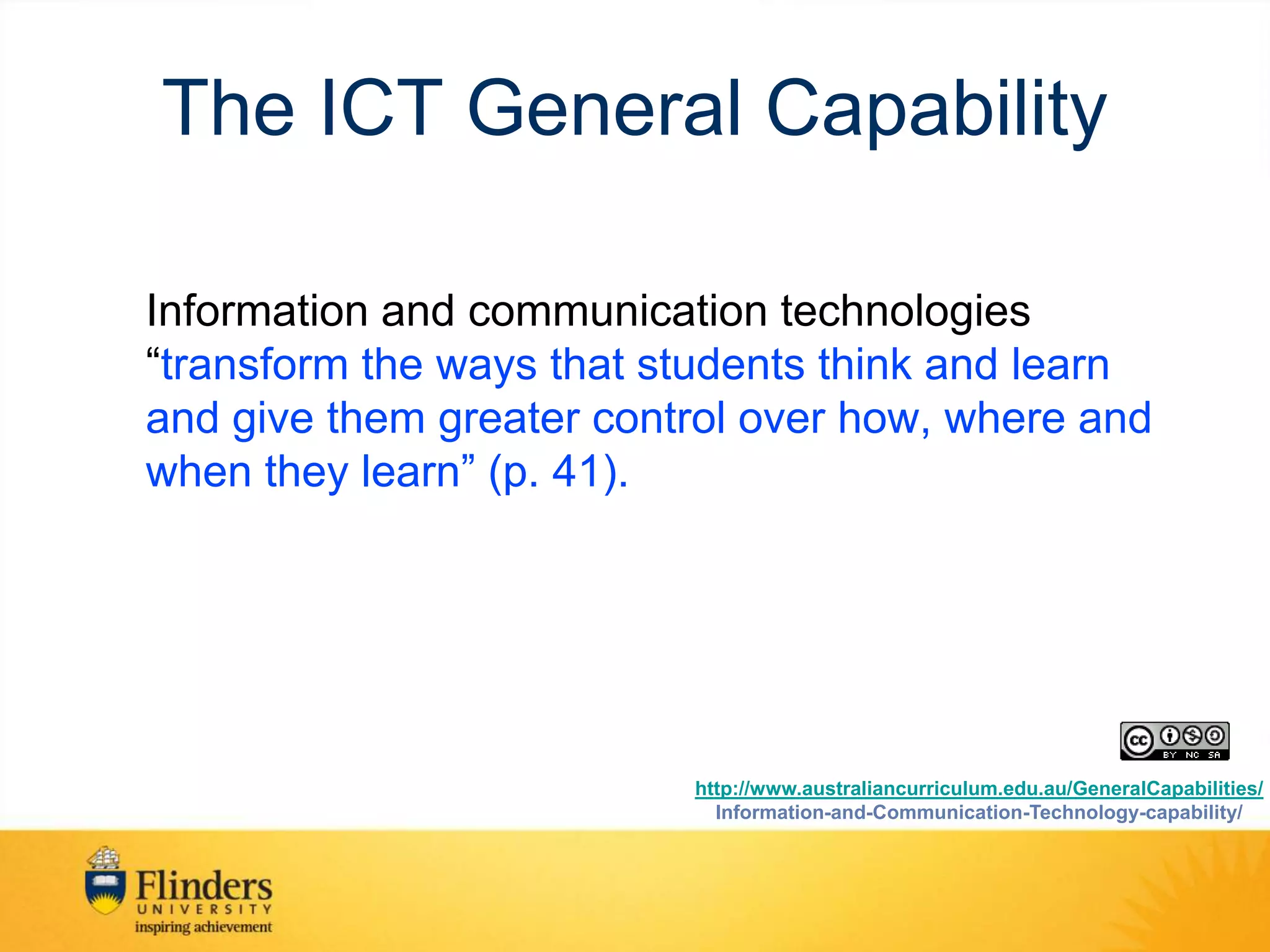 Australian Curriculum: ICT general capability and digital technologies ...