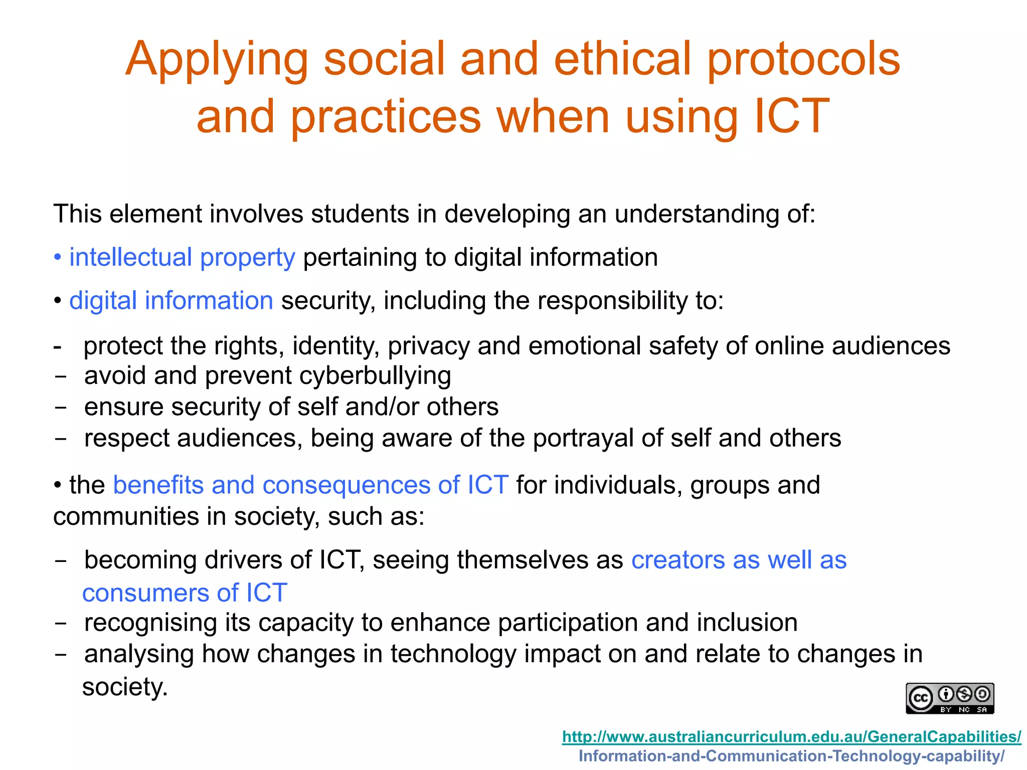 Australian Curriculum: ICT general capability and digital technologies ...