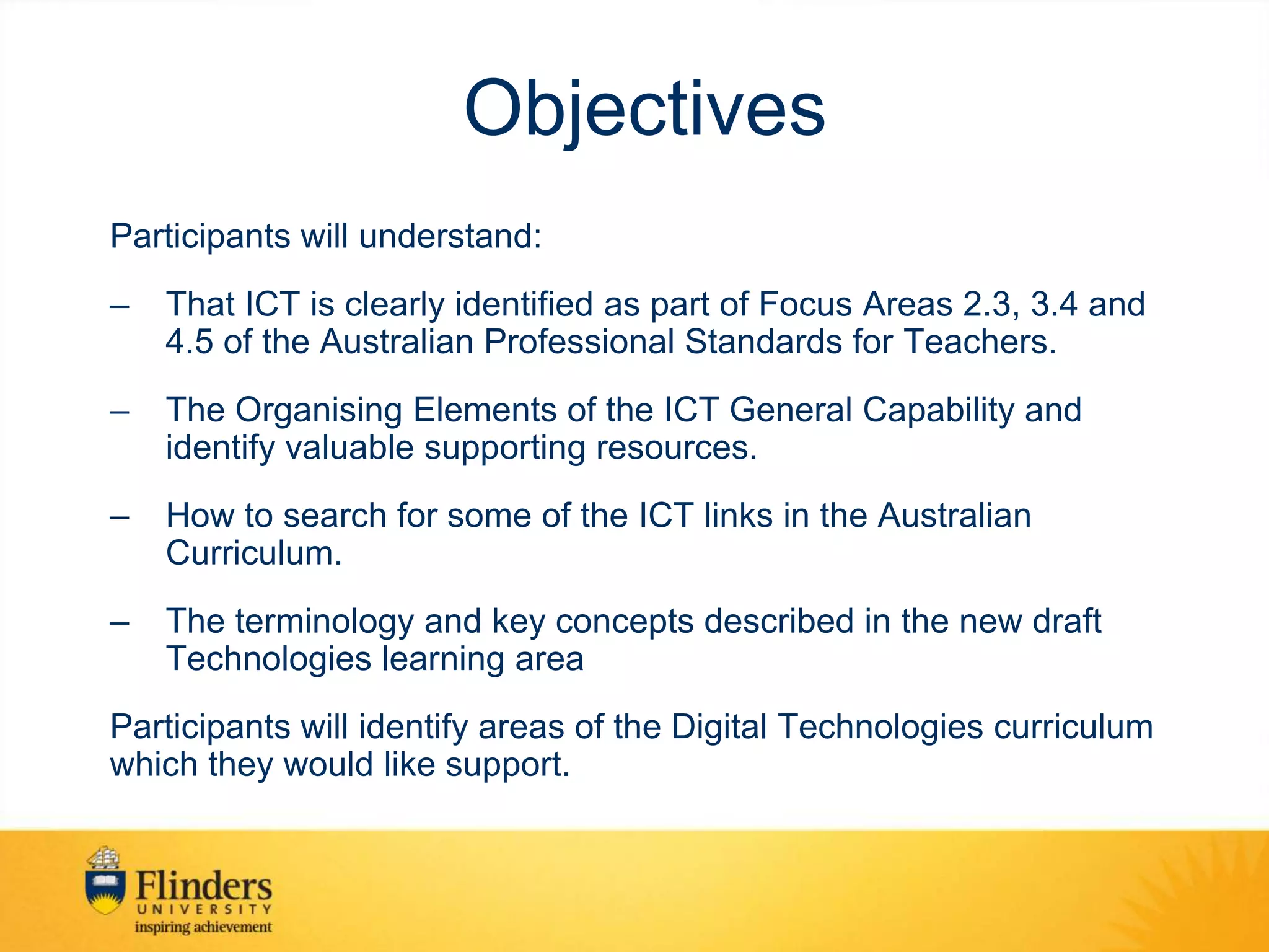 Australian Curriculum: ICT general capability and digital technologies ...