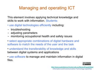 Australian Curriculum: ICT general capability and digital technologies ...