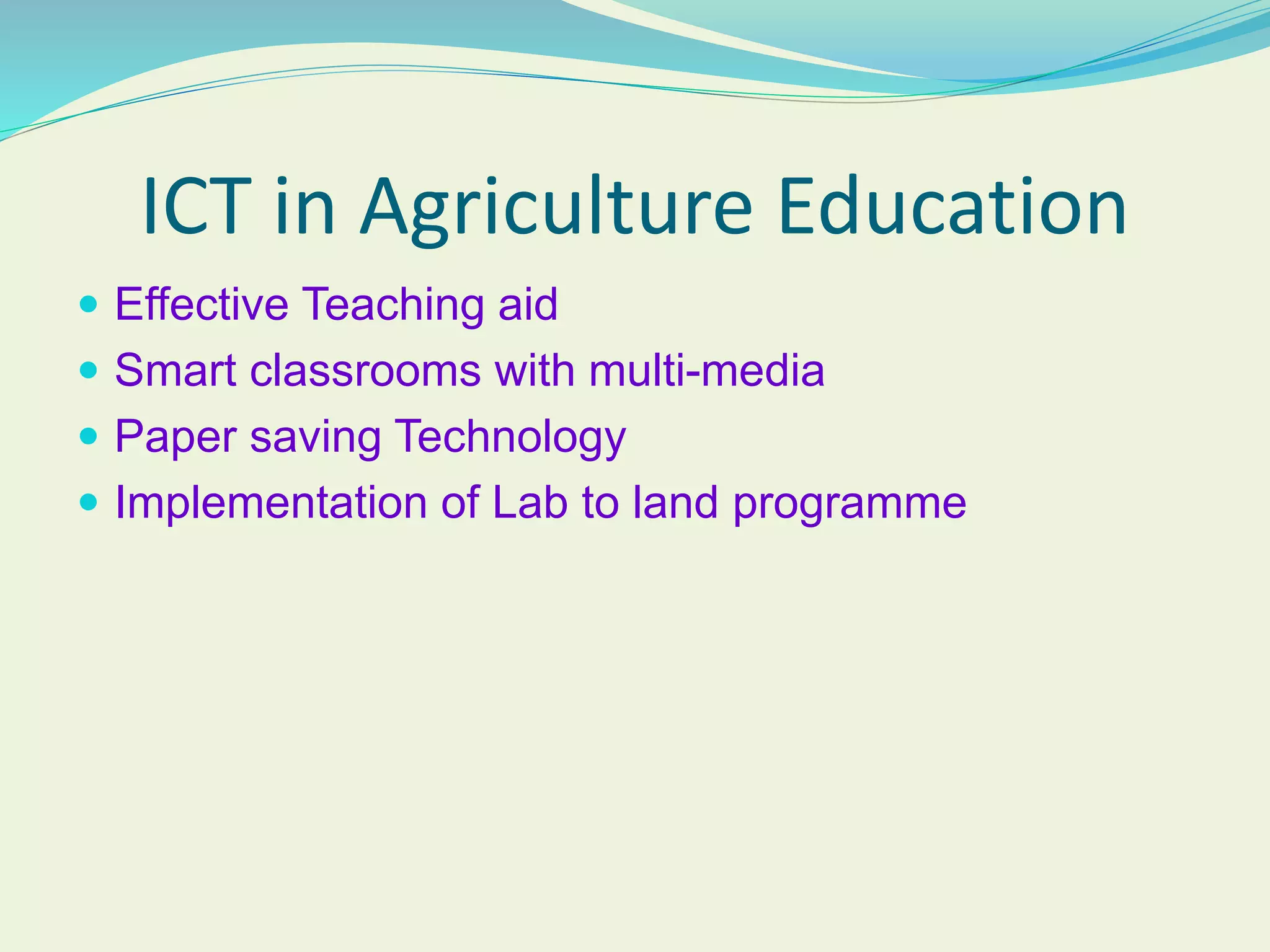 Application of ICT in Agriculture | PPT