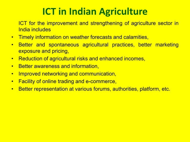 Application of ICT in Agriculture | PPT