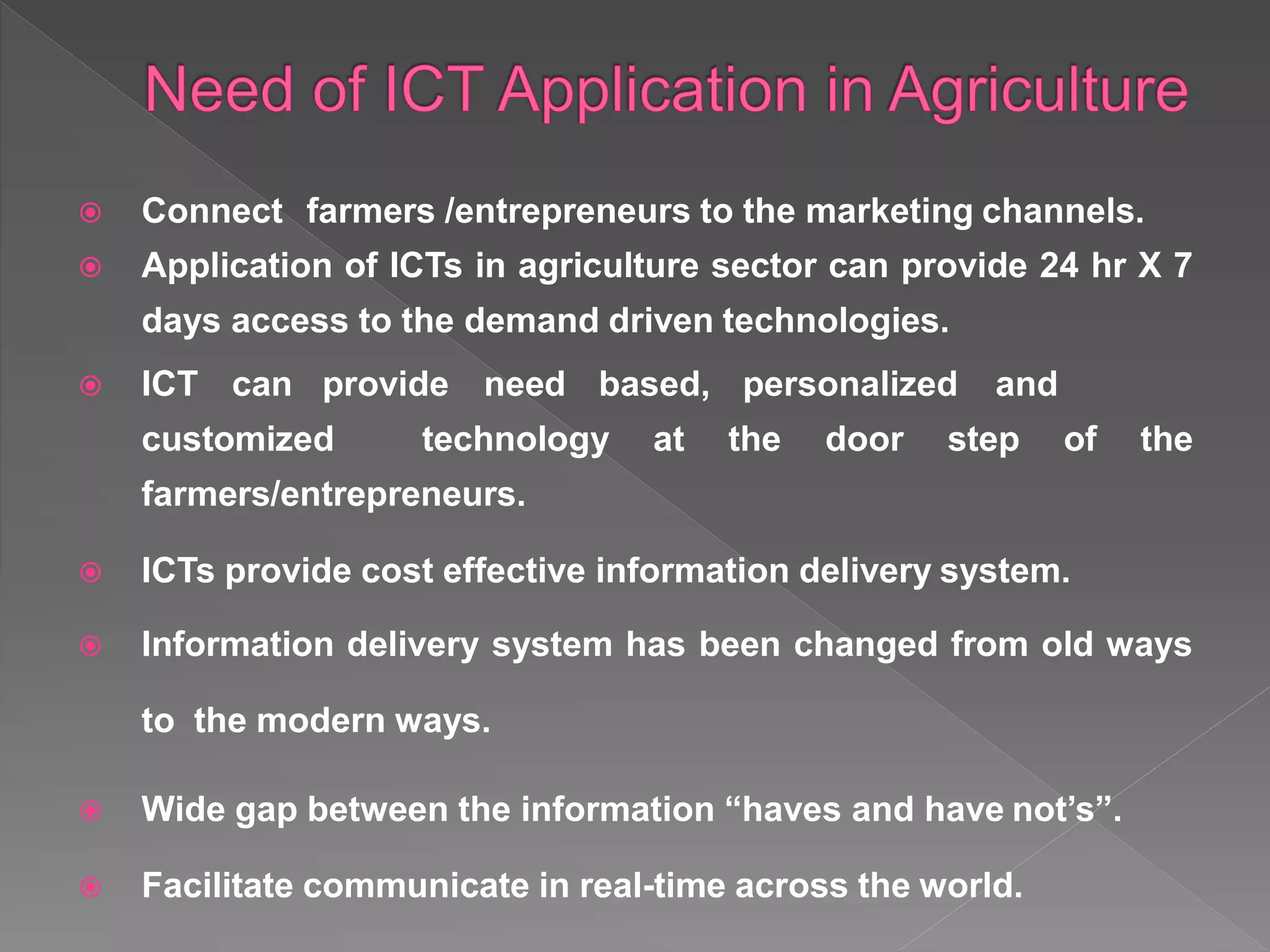 Ict in agricultural extension | PPTX