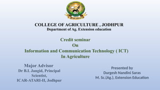 Ict in agriculture.pptx in extension education | PPT