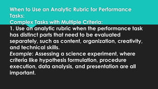 ICT IN ASSESSMENT in learning using analytic and holistic rubrics .pptx