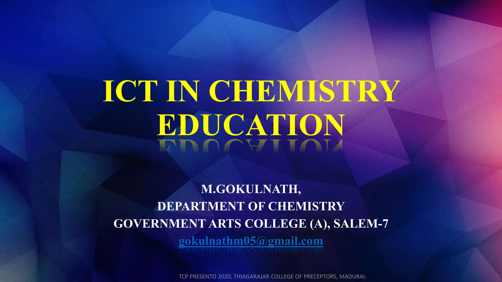 ICT IN CHEMISTRY EDUCATION | PPTX
