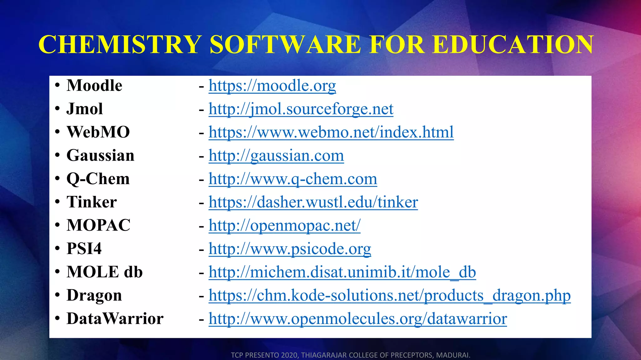 ICT IN CHEMISTRY EDUCATION | PPTX