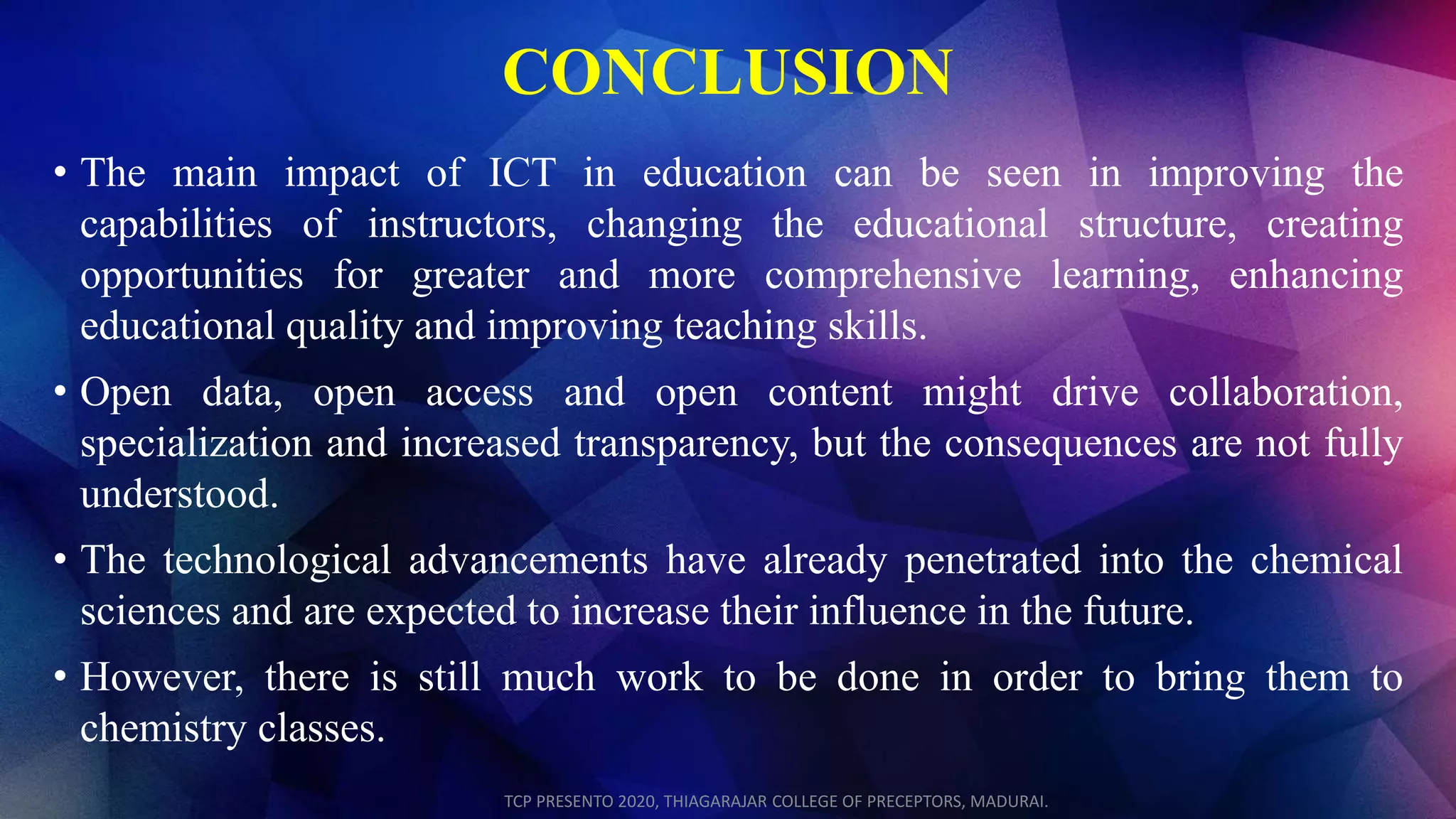 ICT IN CHEMISTRY EDUCATION | PPTX