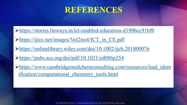 ICT IN CHEMISTRY EDUCATION | PPTX