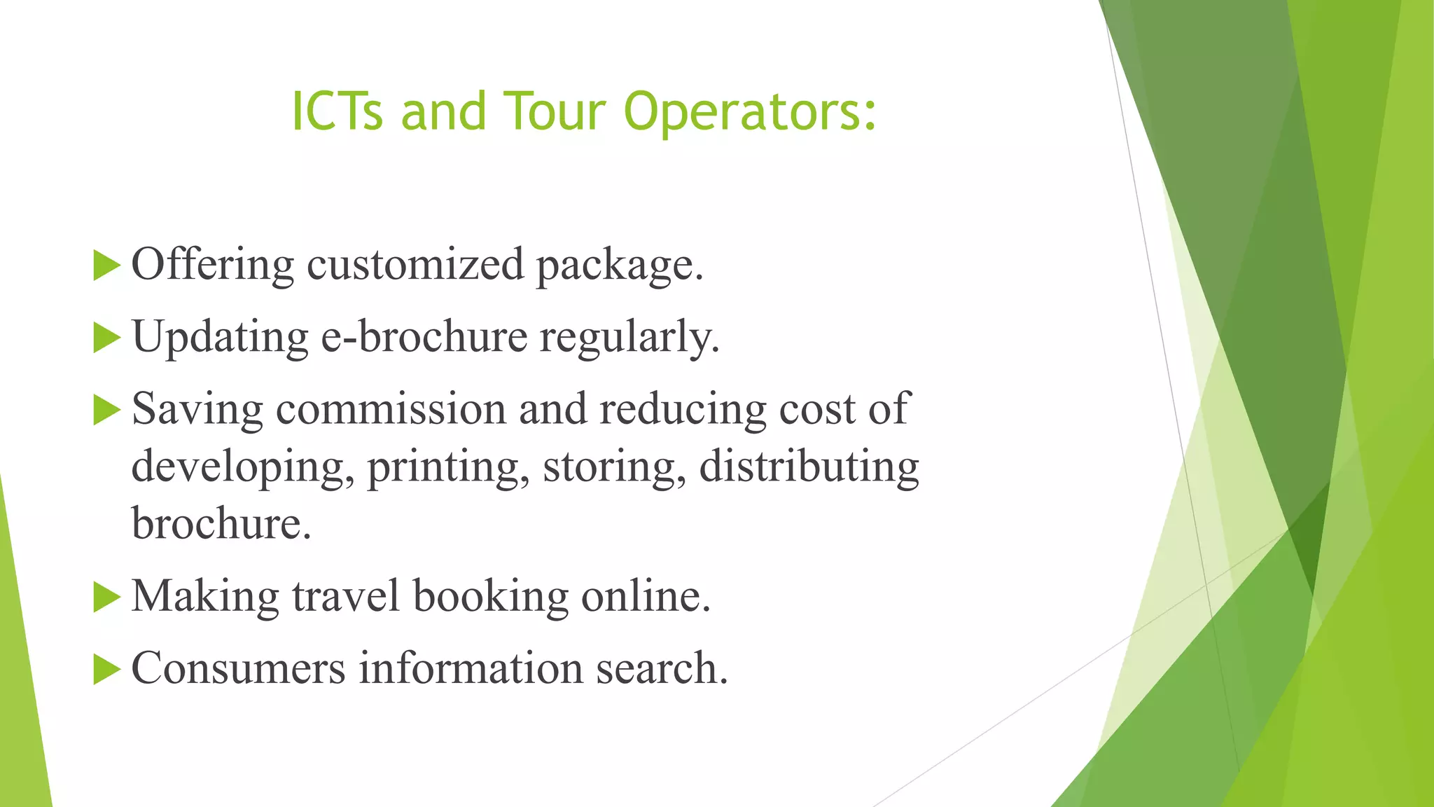 ICT for tourism in destination management ppt | PPTX