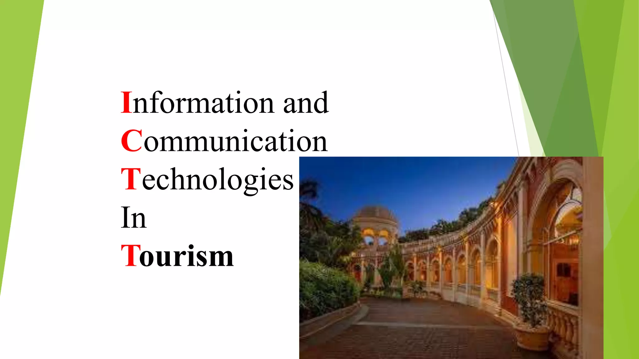 ICT for tourism in destination management ppt | PPTX