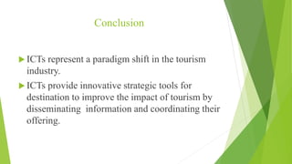ICT for tourism in destination management ppt | PPTX