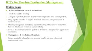 ICT for tourism in destination management ppt | PPTX