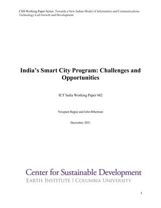 ICT smart City working paper research work | PDF
